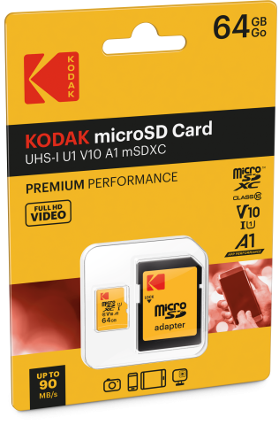 KODAK microSD PREMIUM PERFORMANCE Class 10 UHS-I U1 V10 A1 | KodakFlash